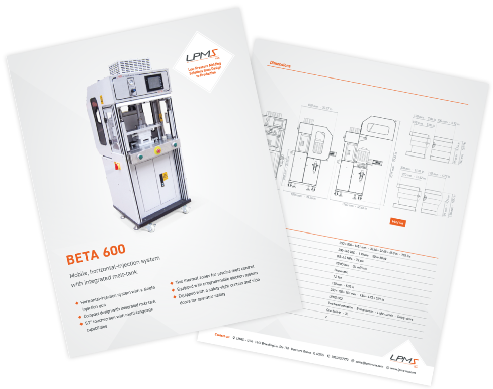 BETA 600 | Low Pressure Molding Machine | LPMS