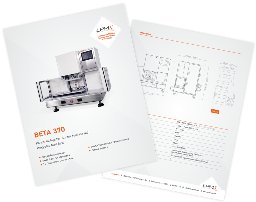 BETA 370 | Low Pressure Molding Machine | LPMS