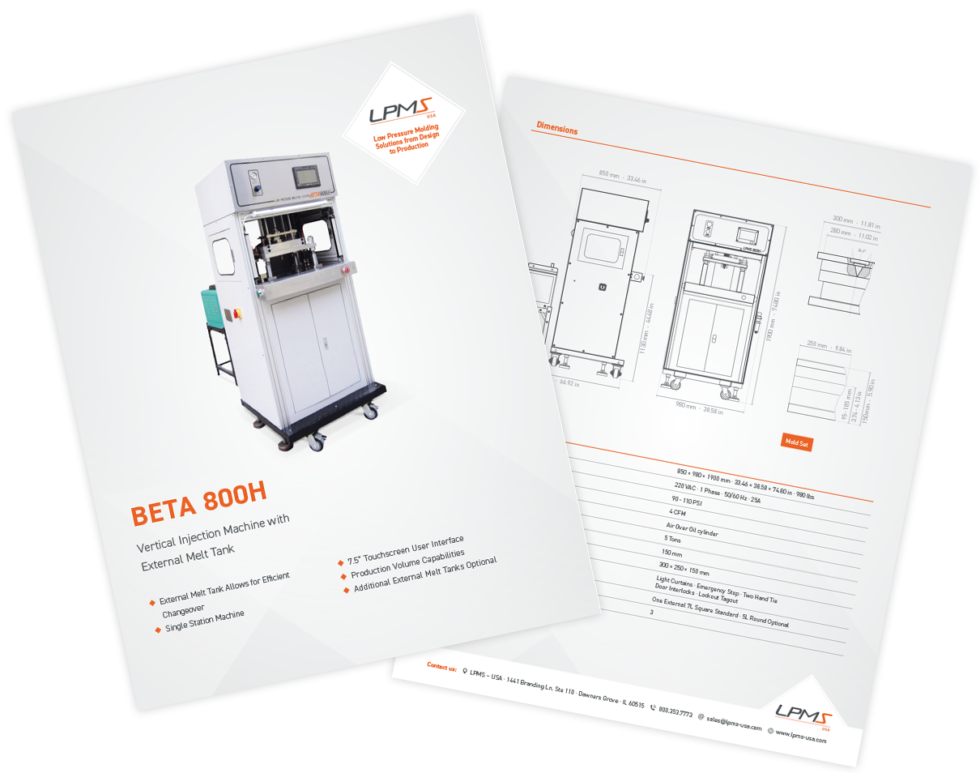 BETA 800H | Low Pressure Molding Machine | LPMS